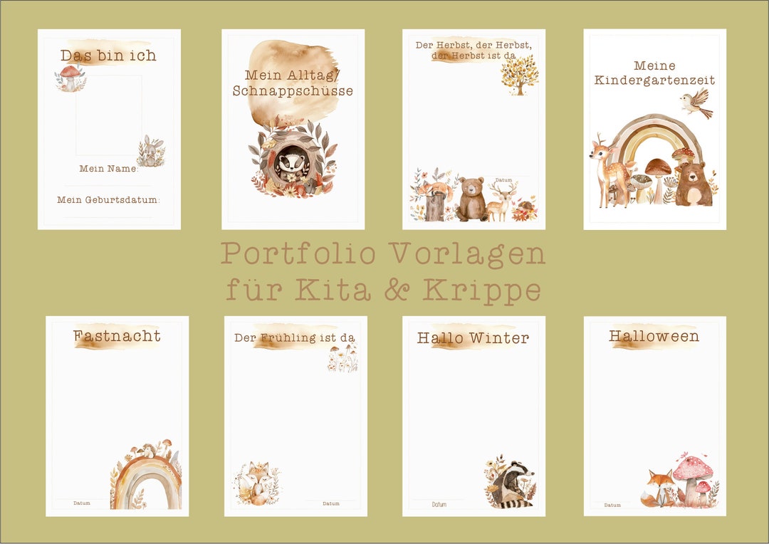 Portfolio Templates Kindergarten and Crèche, Kindergarten Folder ...