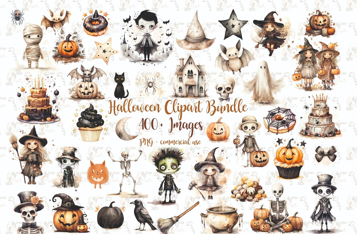 Halloween Mega Bundle Halloween Clipart Cute Halloween Clip - Etsy