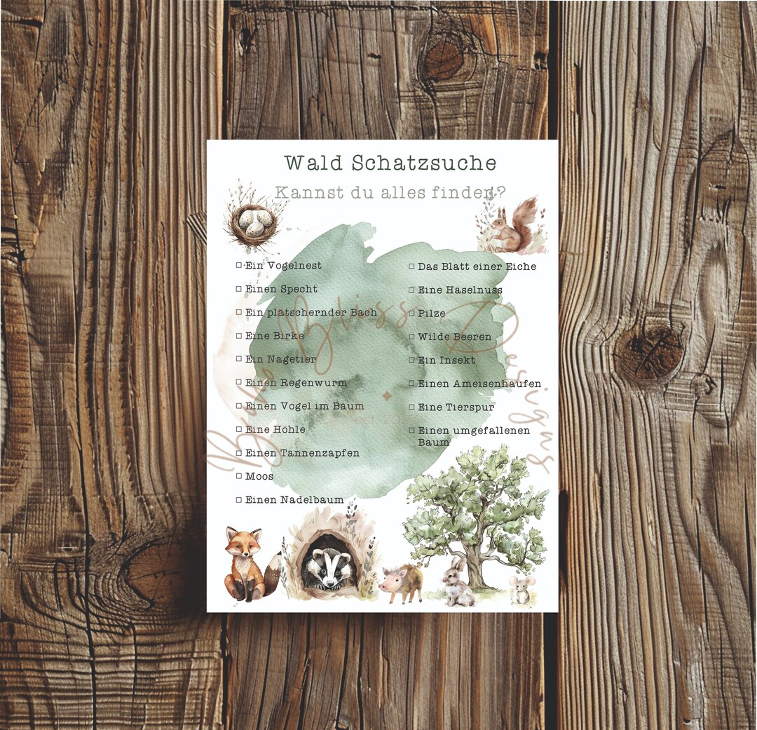 Forest Treasure Hunt, Outdoor Treasure Hunt, Forest Scavenger Hunt ...