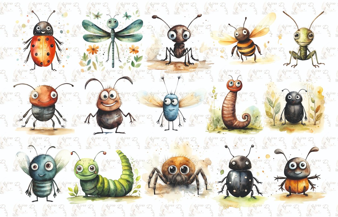 Bugs Clipart, Spring Clipart, Animal Clipart, Cute Bugs Clipart, Bugs ...