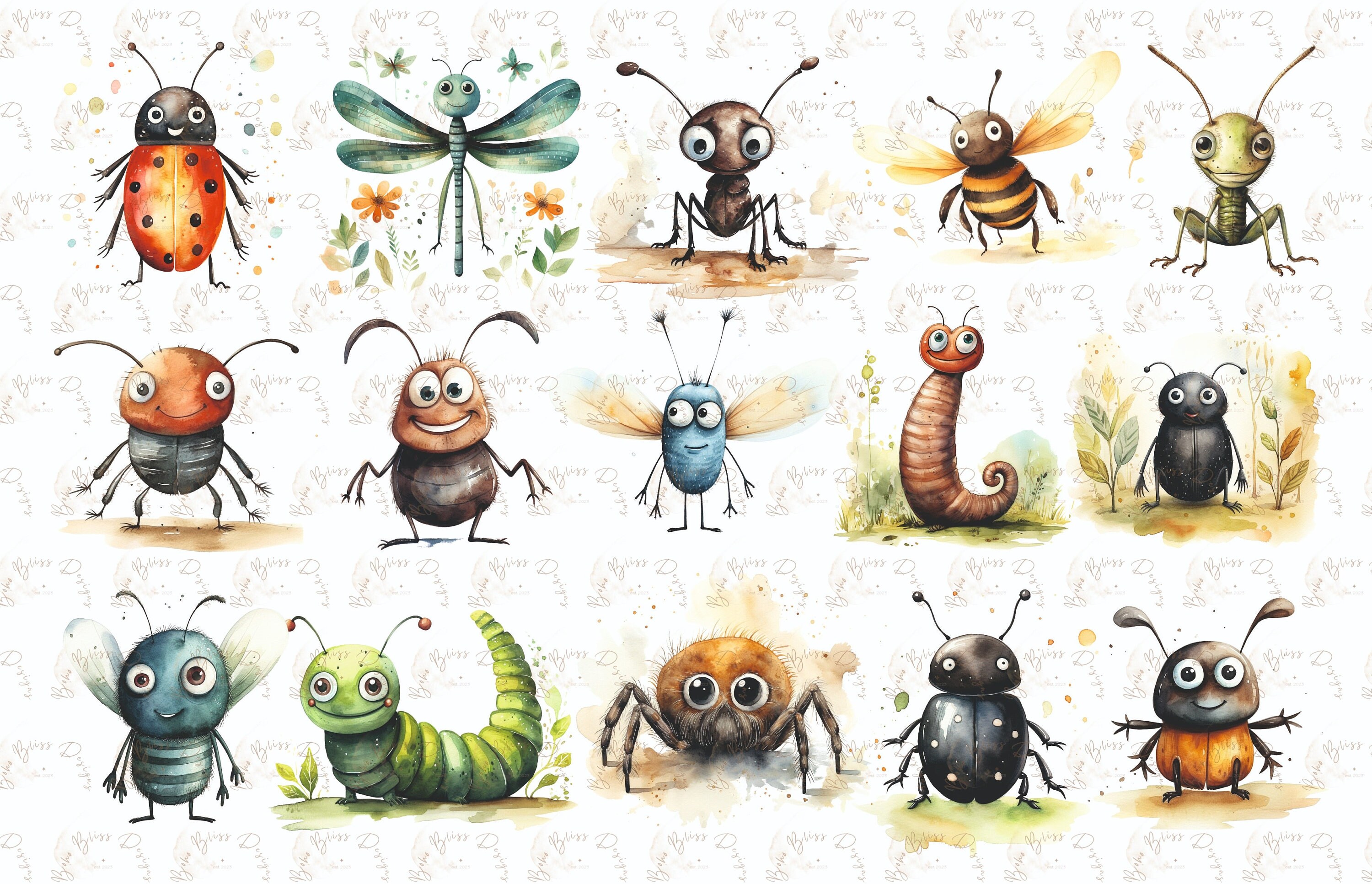 Bugs Clipart, Spring Clipart, Animal Clipart, Cute Bugs Clipart, Bugs ...