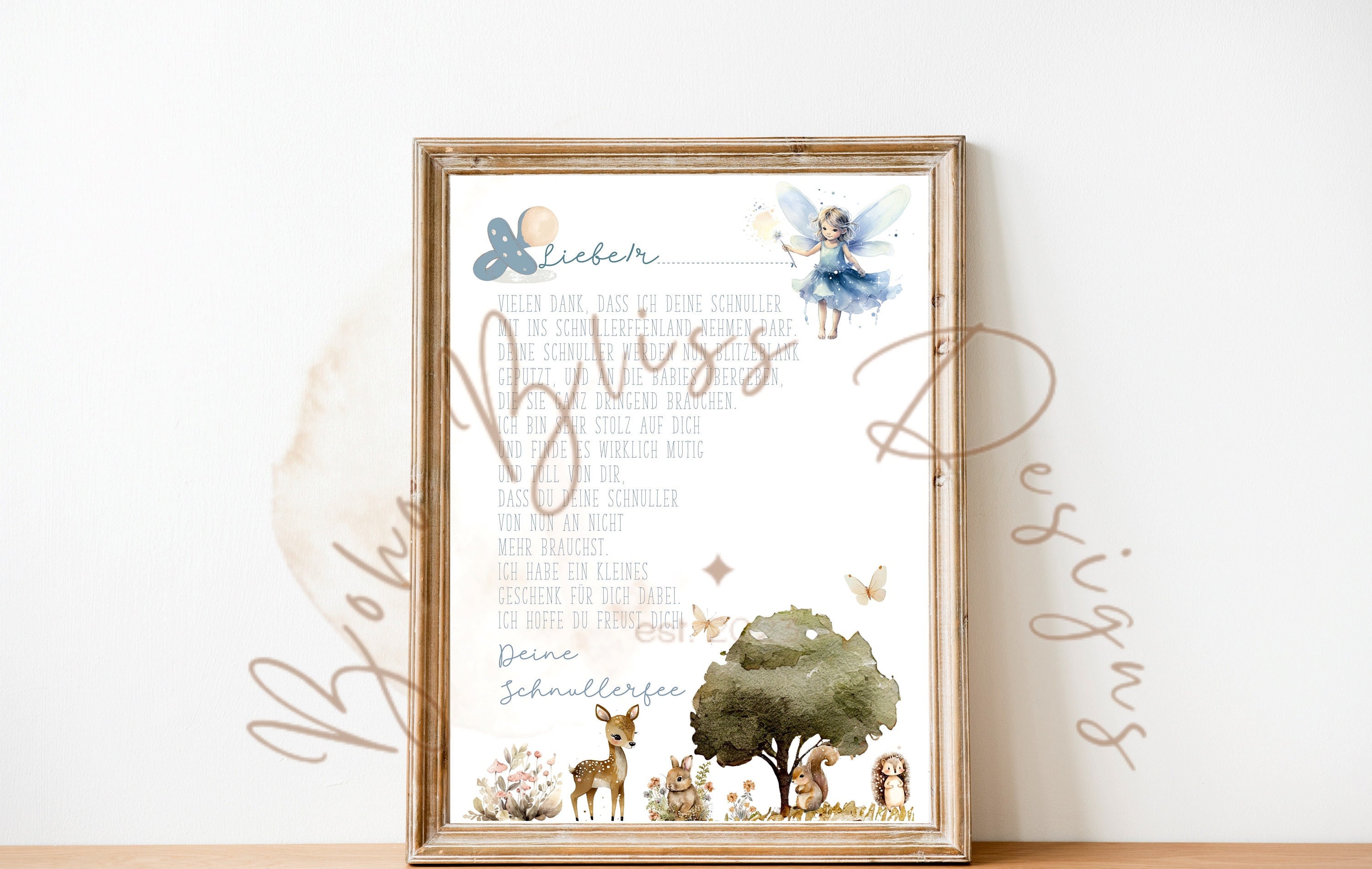 Pacifier Fairy Post Letter Poster Card Fairy for Boys and Girls ...