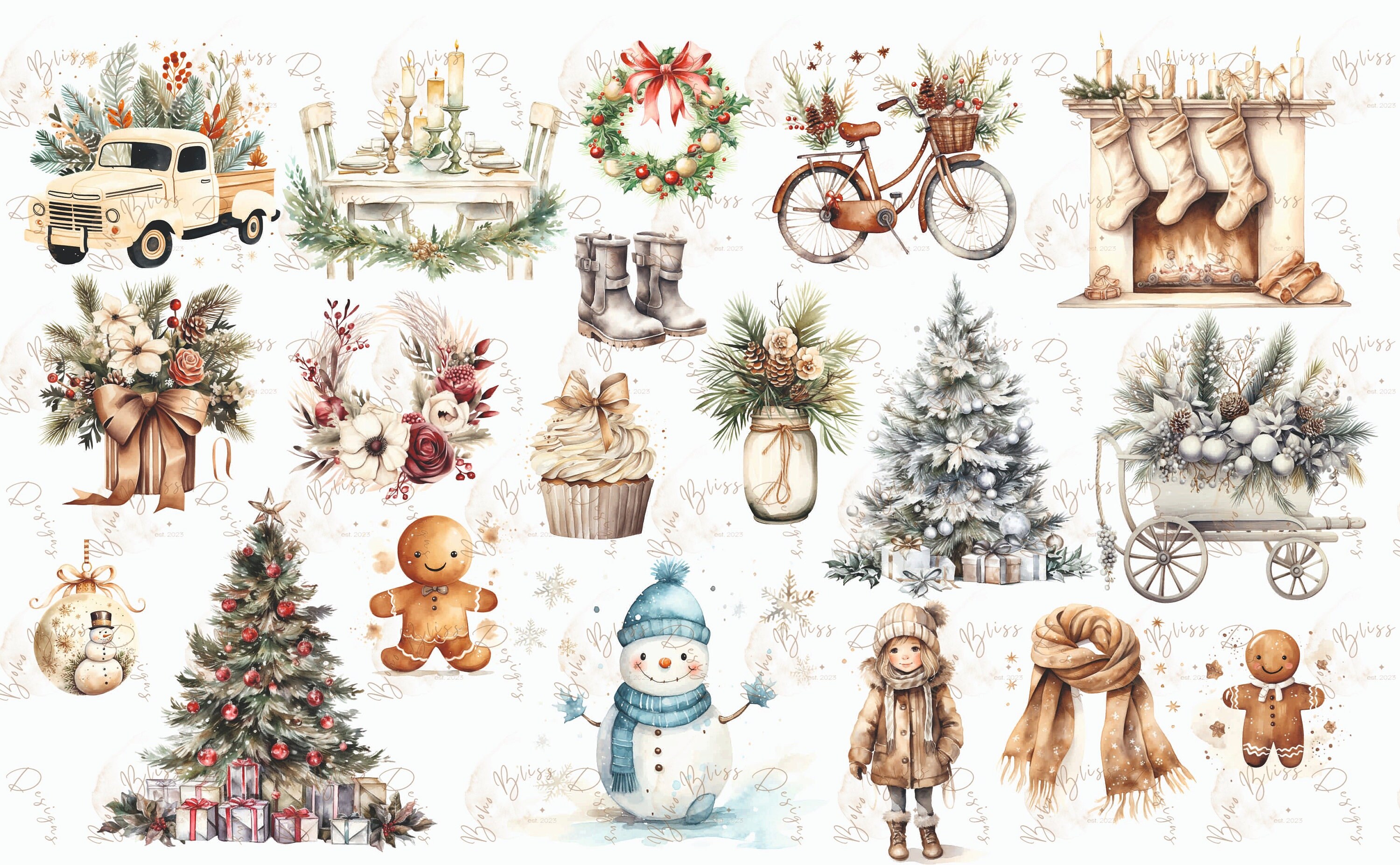 Winter Clipart, Christmas Clipart, Holiday Clipart, Cute Christmas Clip ...