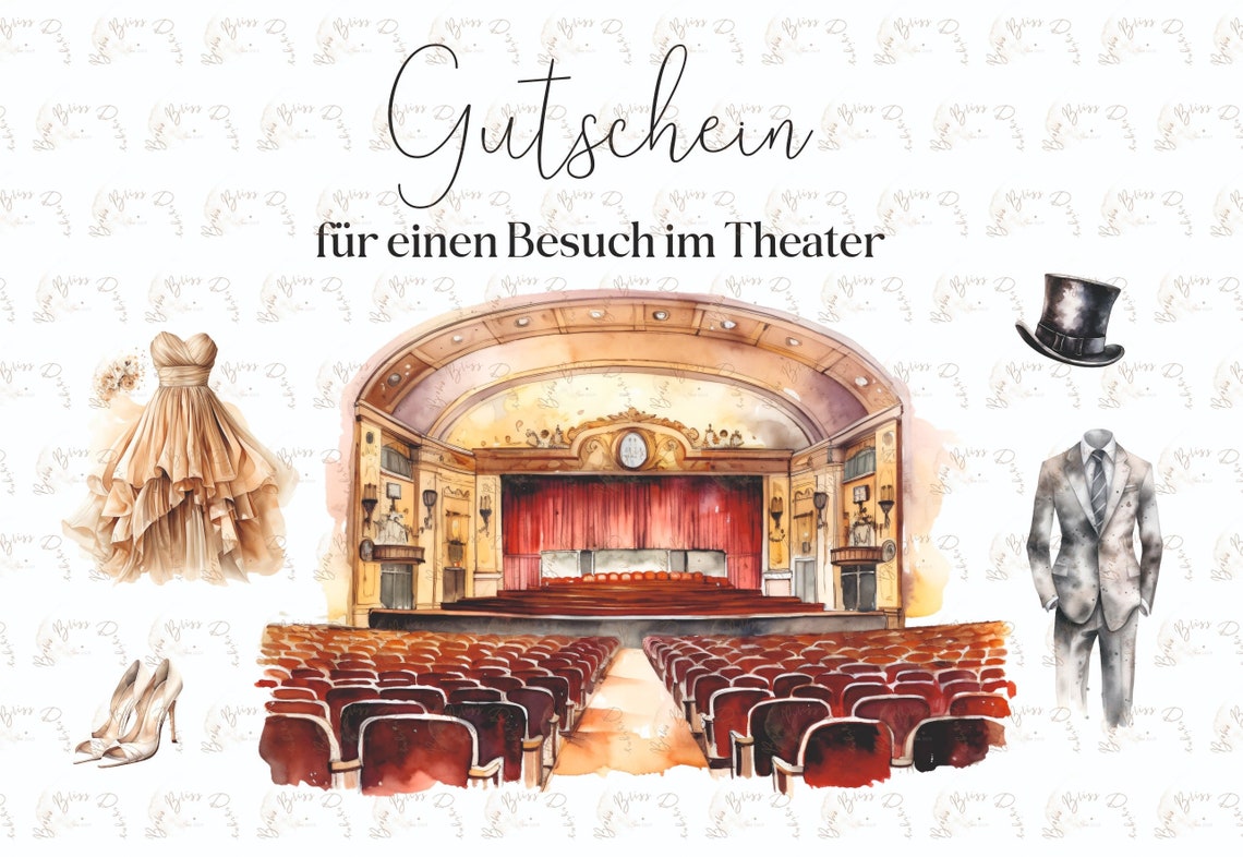 Theater Voucher, Template for Printing, Theater Ticket, Voucher Card ...