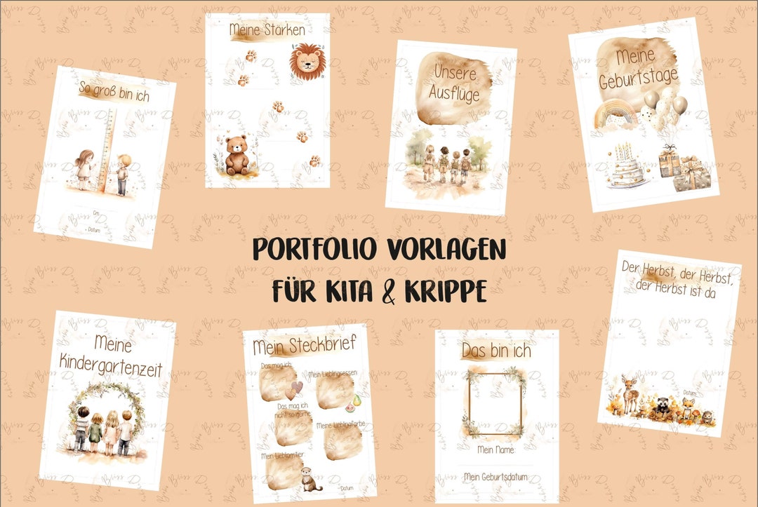 Portfolio Templates Kindergarten and Crèche, Kindergarten Folder ...