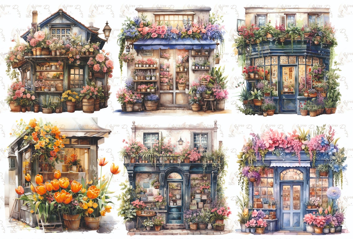 Flower Shop Clipart, Floral Shop Png, Flower Market, Watercolor Shop ...