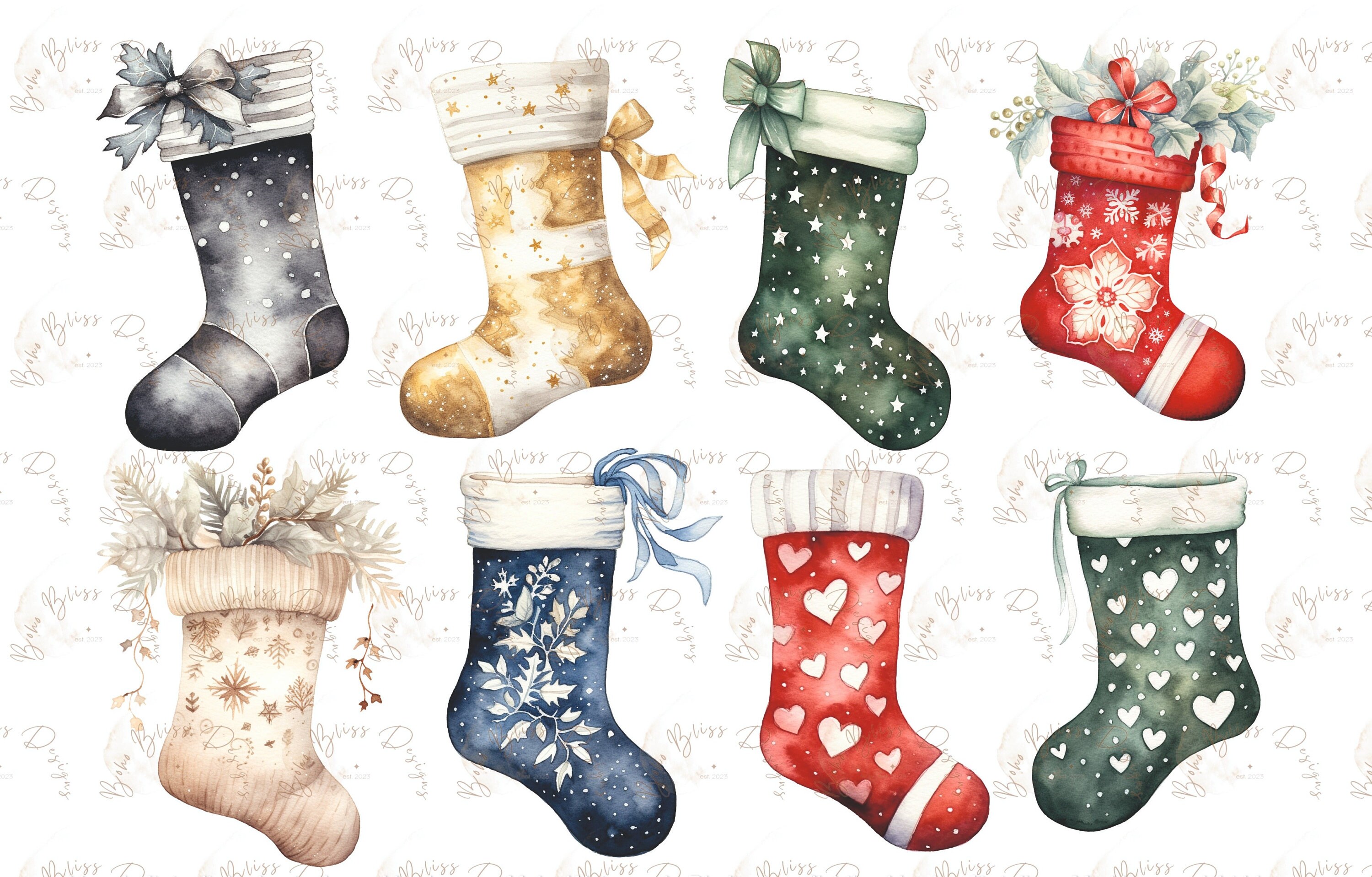 Christmas Stocking Clipart, Christmas Png,printable Xmas,christmas ...