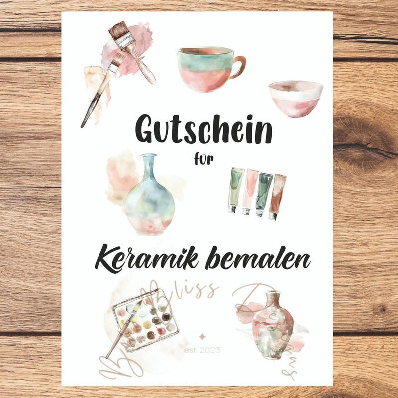 Gutschein Keramik Bemalen Basteln