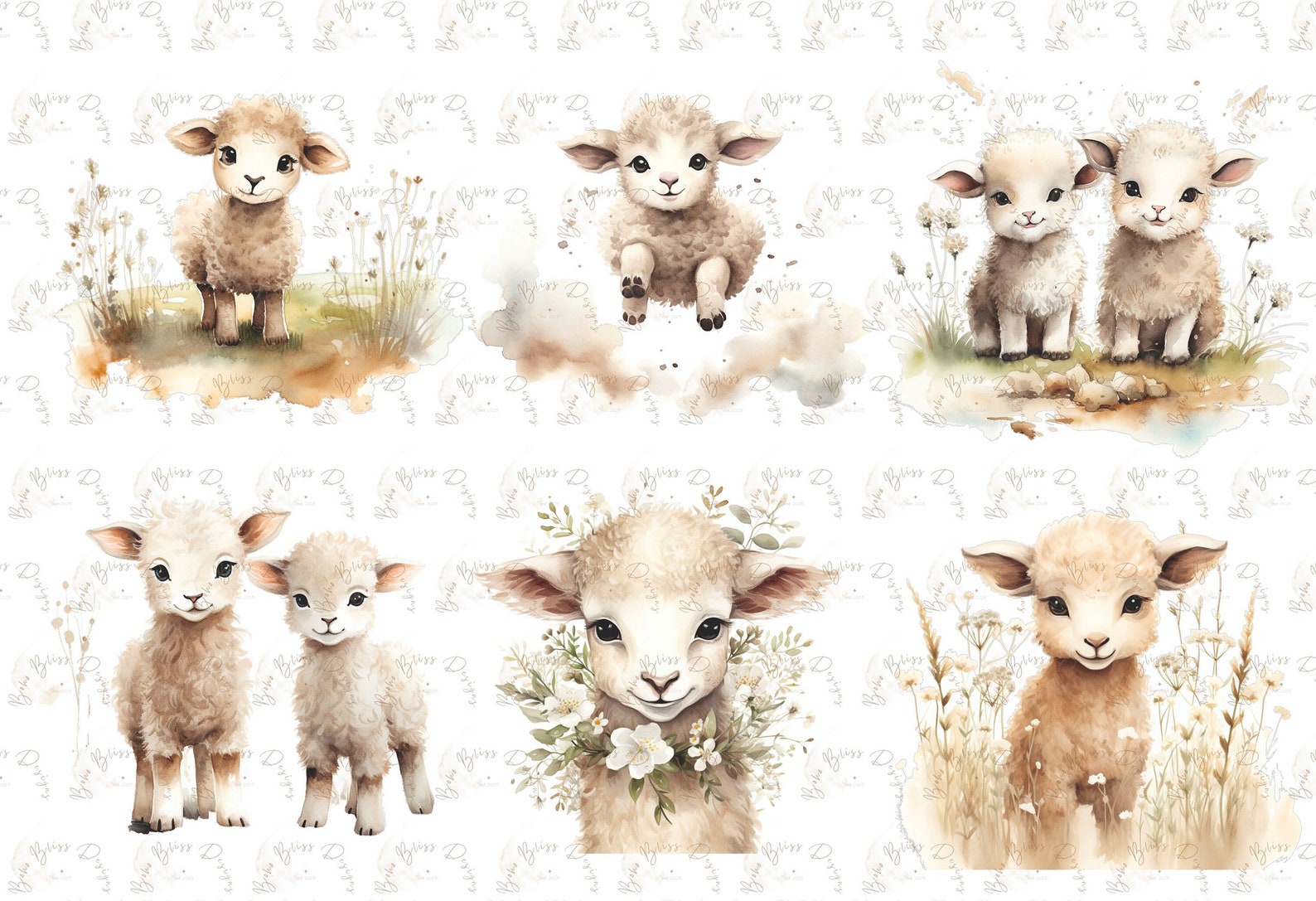 Sheep Clipart, Watercolor Sheep Clipart, Cute Sheep Png, Watercolor ...