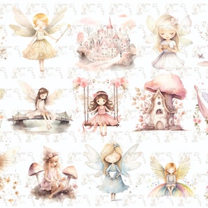 Fairy Clipart, Birthday Fairies Clipart Set, Watercolor Fairy Clipart ...