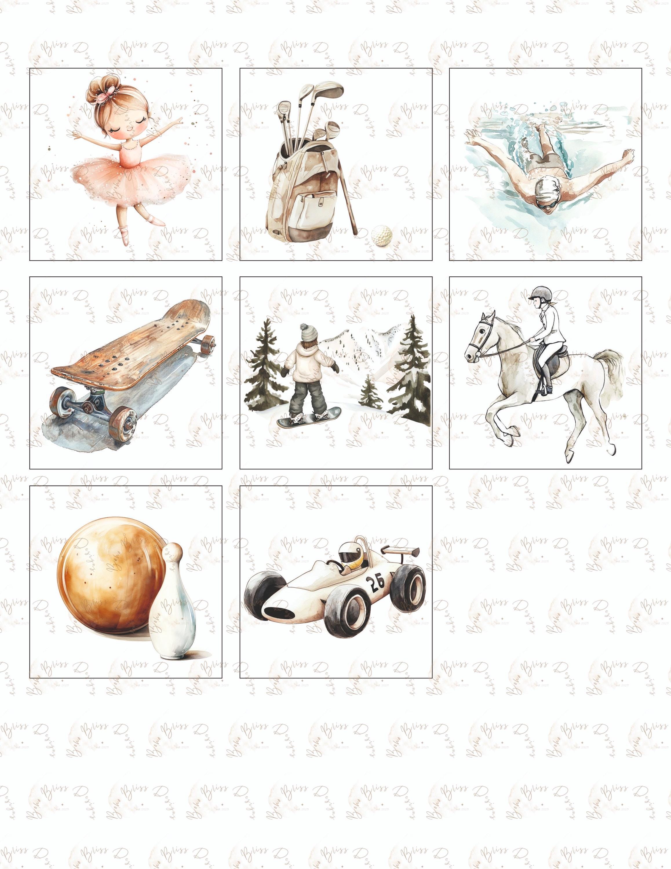 Sports Memory Game, PRINTABLE Memory Game, Memory Game Download, Memory ...