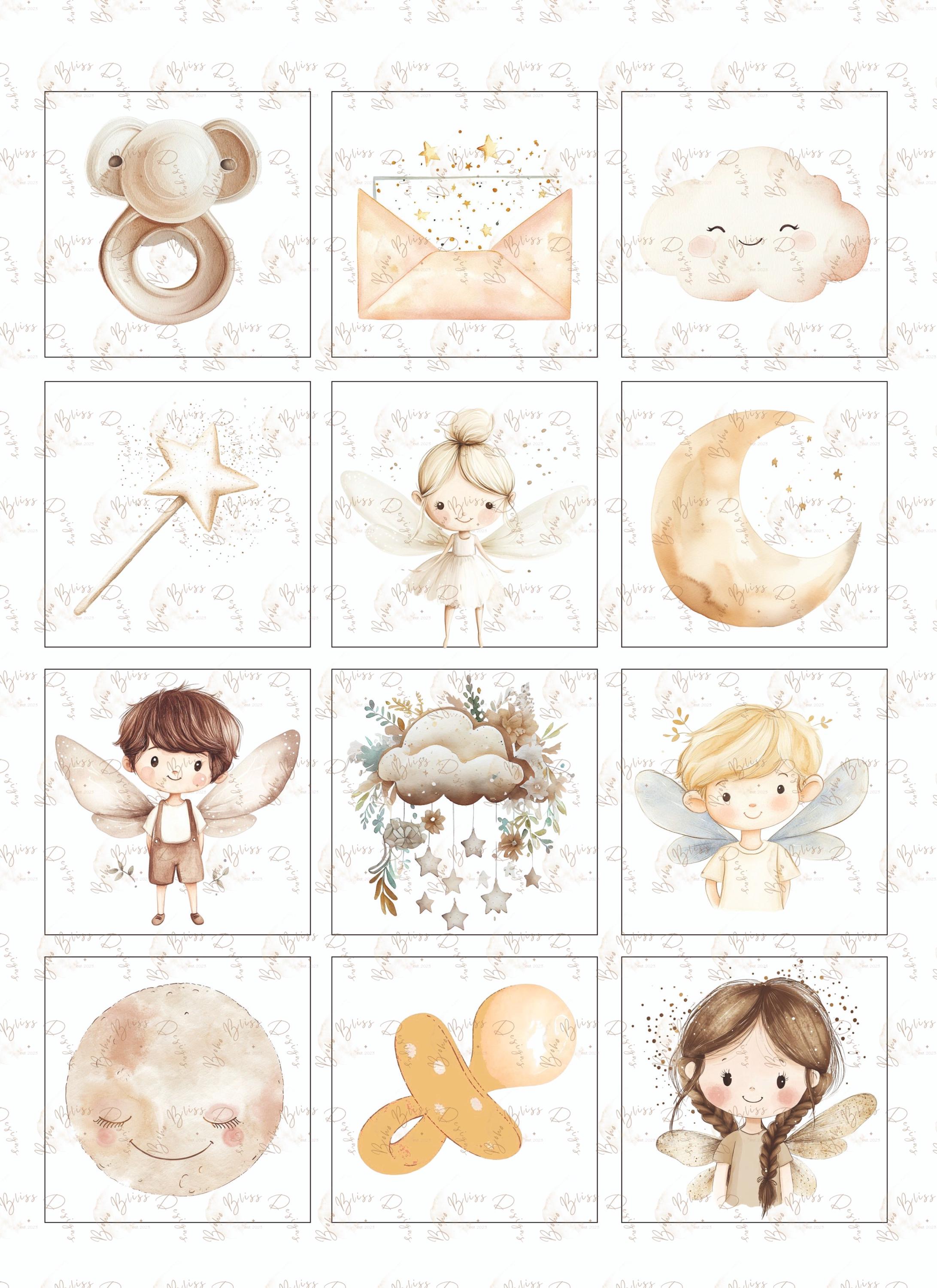 Pacifier Fairy Memory Game, PRINTABLE Memory Game, Memory Game Download ...