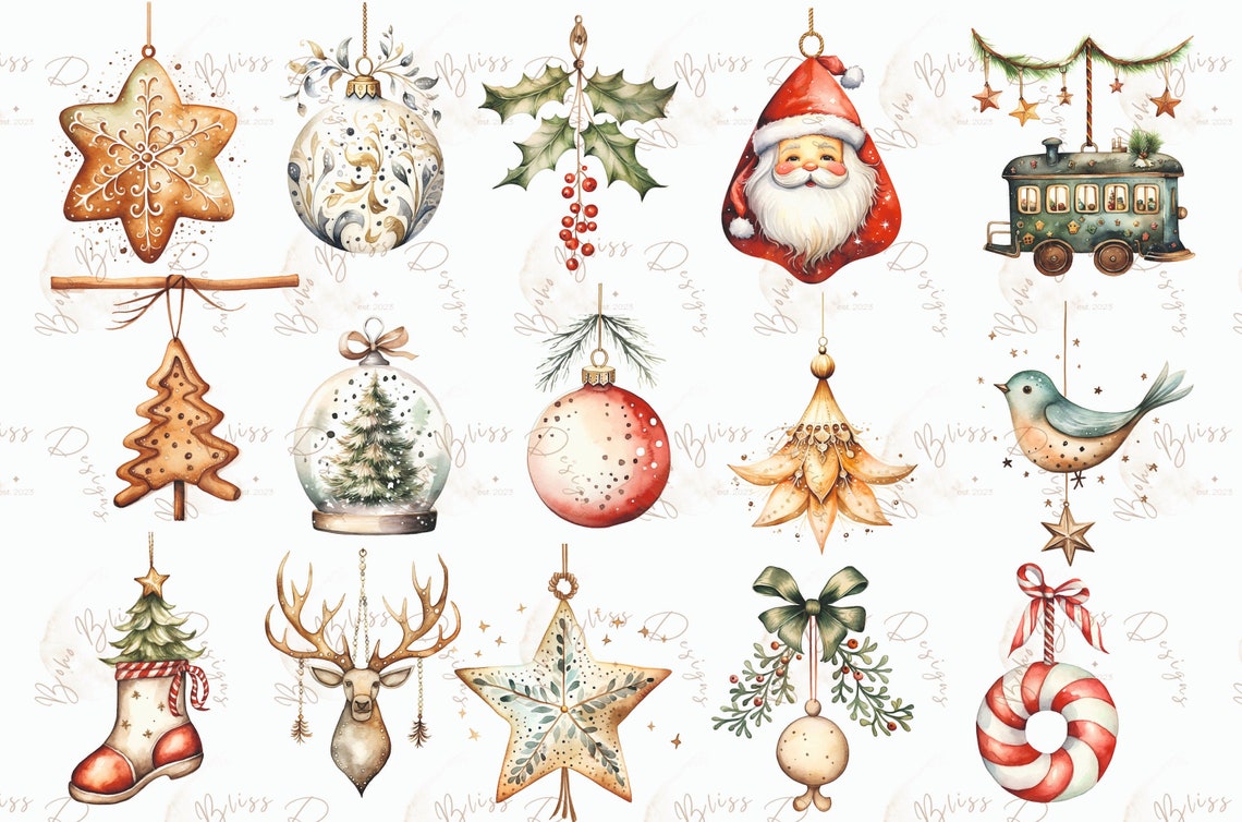 Christmas Baubles Clipart xmas clipart pack christmas - Etsy.de