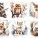 Winter Clipart, Animal Clipart, Watercolor Christmas Animals Clipart ...