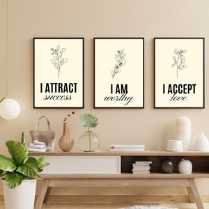 Trio 3x-daily Positive Affirmations, I Am Worthy, I Accept Love & I ...