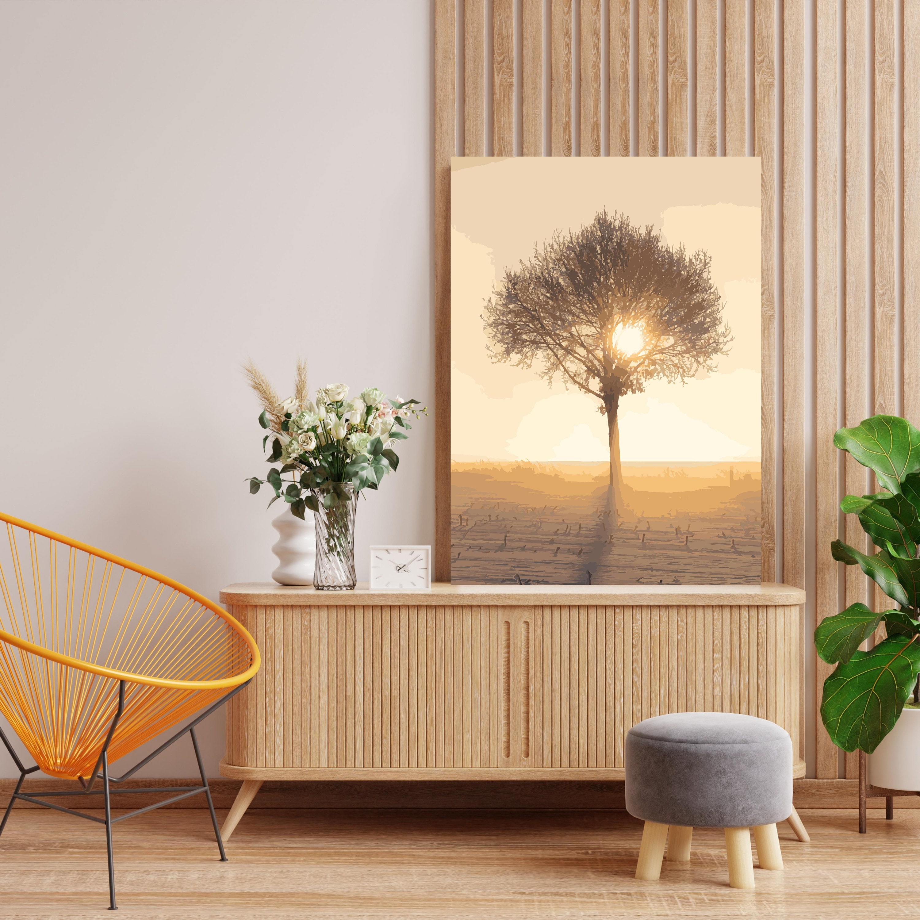 Hope Bare Tree Wall Art Prints, Lone Tree Sunset Landscape Poster ...