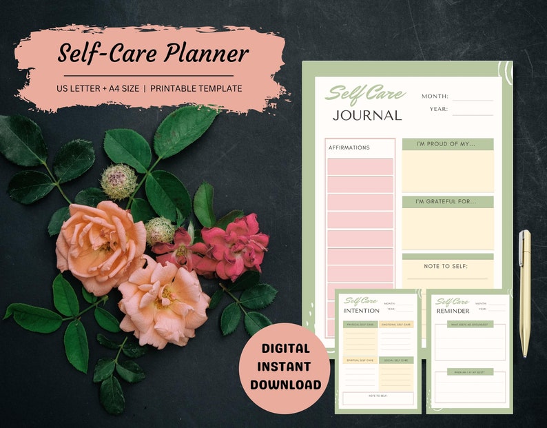Self Care Planner, Wellness Planner, Mindful Self Love Journal ...