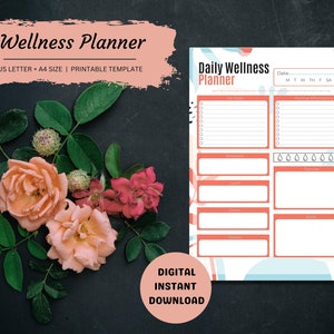 Daily Wellness Planner Printable, Mindfulness Self Care Worksheets ...