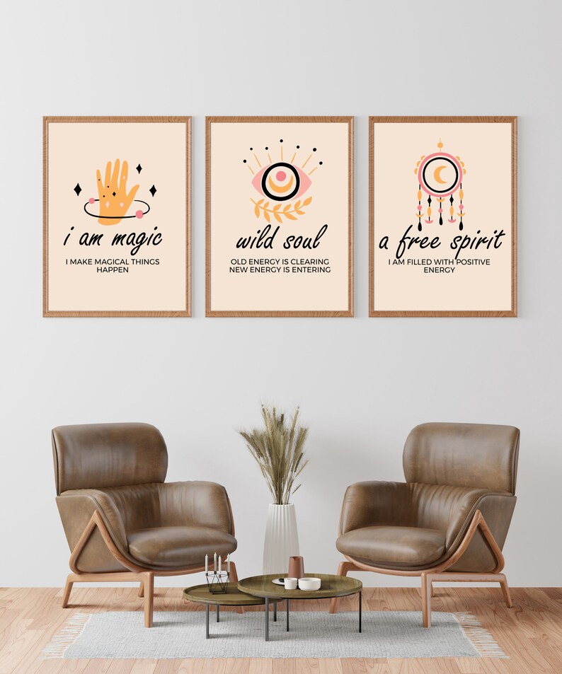 3 Pc-words of Affirmation, Tryptic Manifesting Wall Art, Mindfulness ...