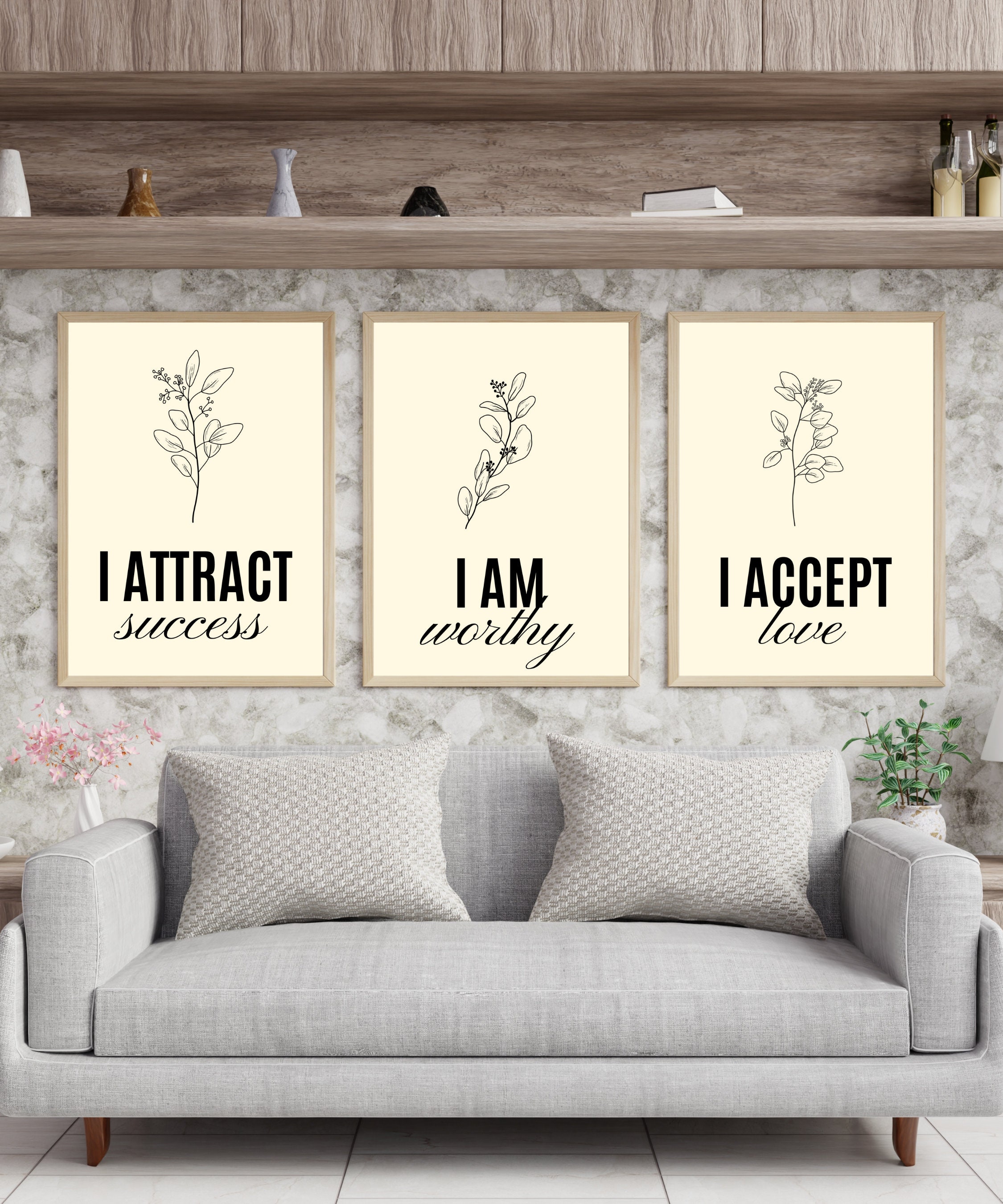 Boho Floral Affirmation Posters, Set of 3 (digital Download) - Etsy