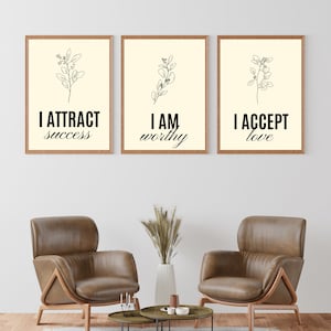 Boho Floral Affirmation Posters, Set of 3 (digital Download) - Etsy