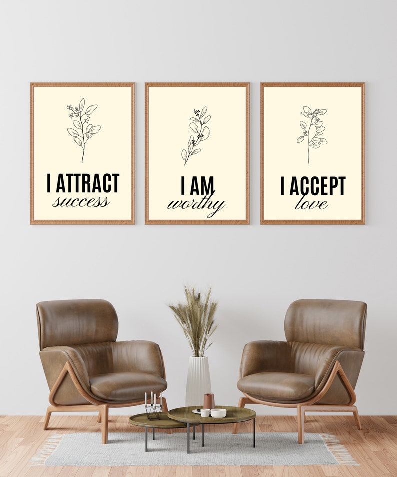 Boho Floral Affirmation Posters, Set of 3 (digital Download) - Etsy