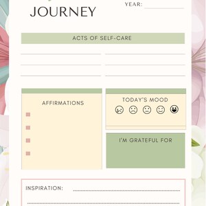 Self-care Planner, Wellness Journal, Goals Tracker (digital Download ...