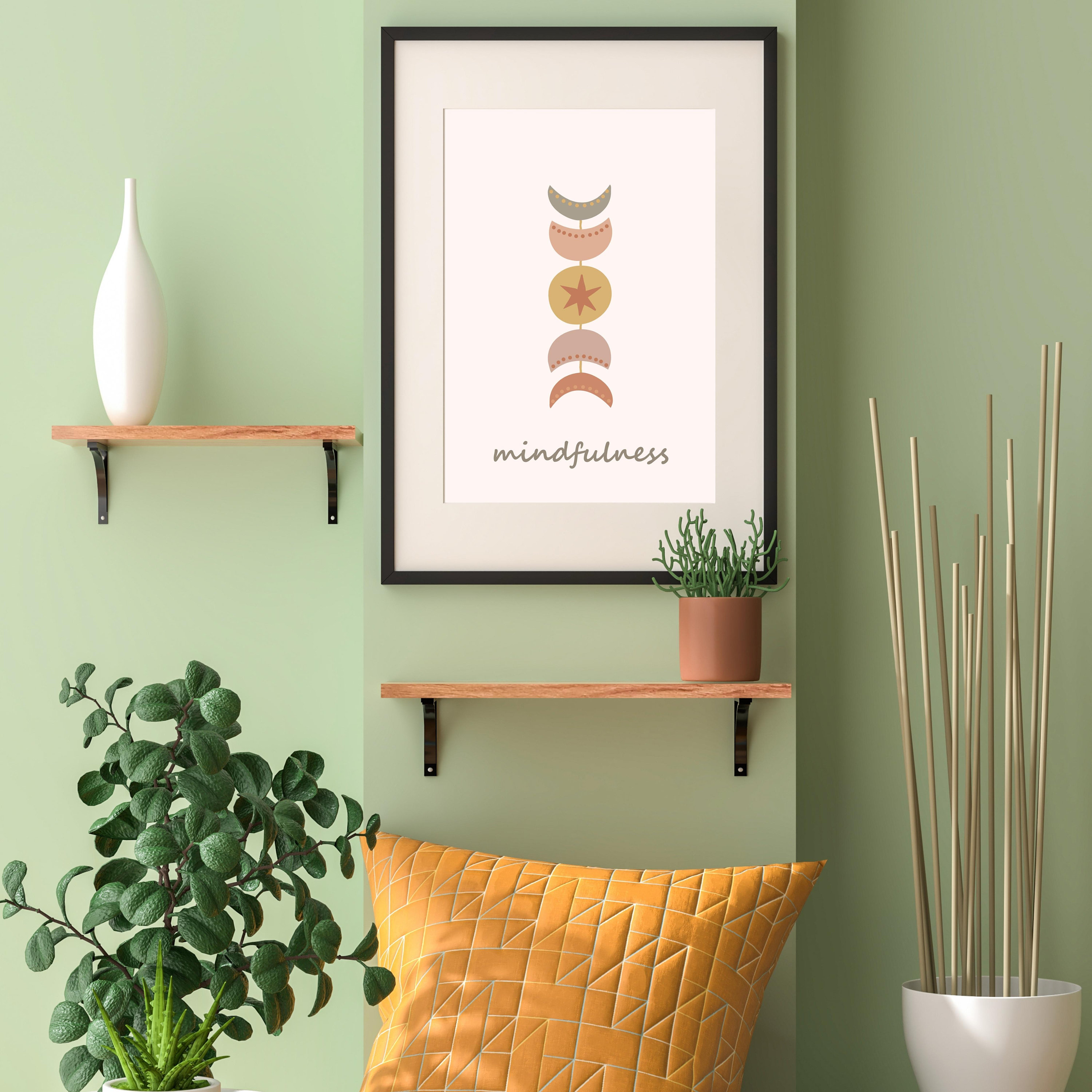 Phases of the Moon Print Poster, Lunar Moon Cycle Poster, Boho Crescent ...