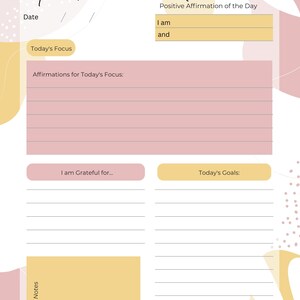 Manifestation Planner, Daily Affirmation, Self-care (PDF Digital ...