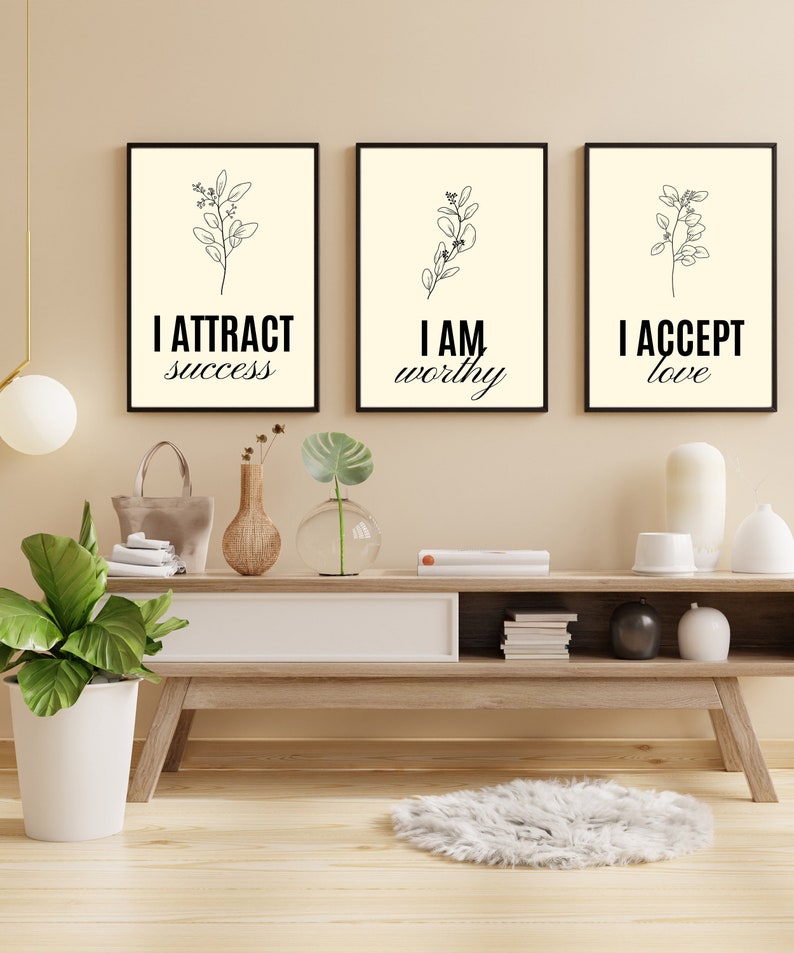 Boho Floral Affirmation Posters, Set of 3 (digital Download) - Etsy