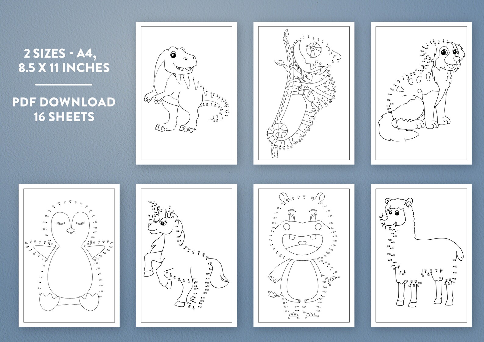 Animals CONNECT THE DOTS Worksheets for Kids | Printable Classroom ...