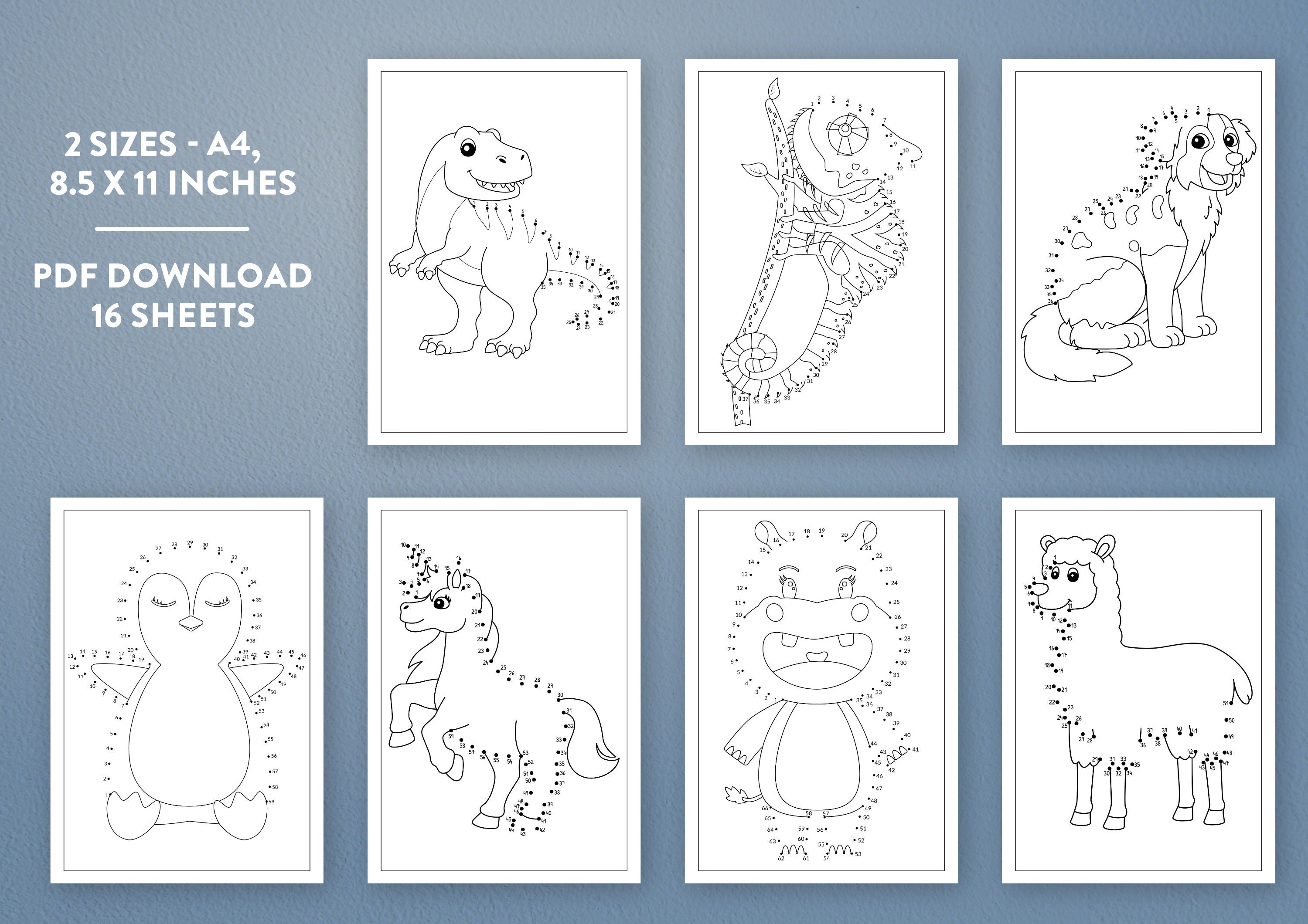 Animals CONNECT THE DOTS Worksheets for Kids | Printable Classroom ...