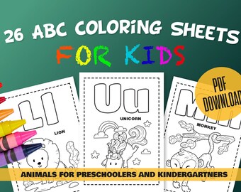 Pre K Abc Coloring Pages - Etsy