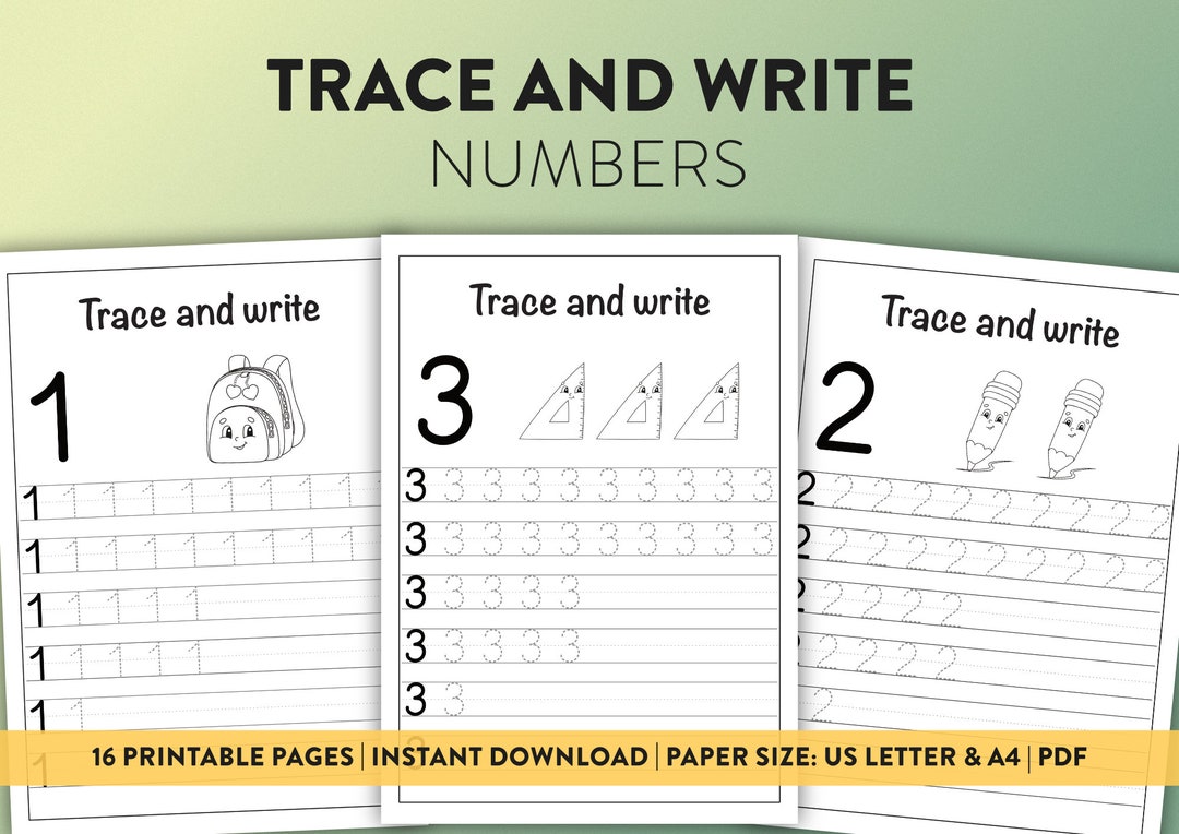 TRACE AND WRITE Numbers | Numbers Handwriting Practice | Printable ...
