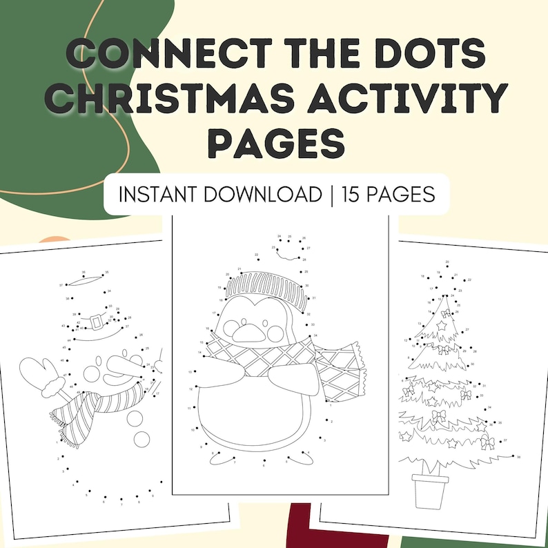 Christmas CONNECT THE DOTS Worksheets for Kids Printable Classroom ...