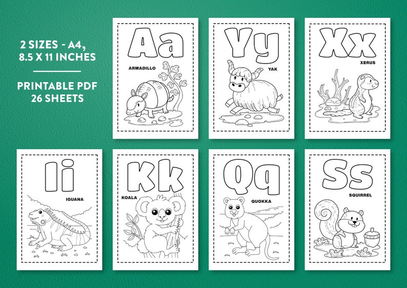 A to Z Printable Alphabet Coloring Pages | Preschool Kindergarten ...