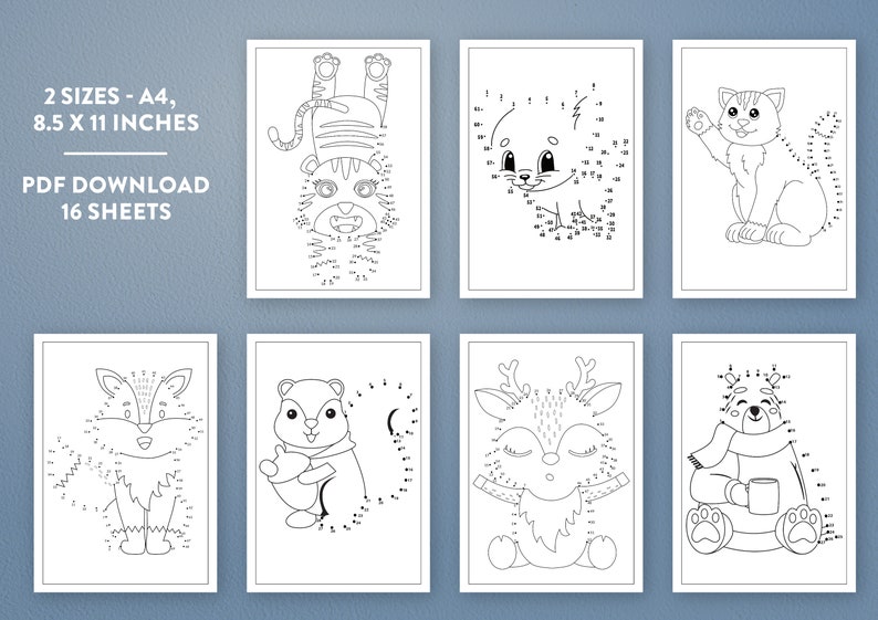 Animals CONNECT THE DOTS Worksheets for Kids | Printable Classroom ...
