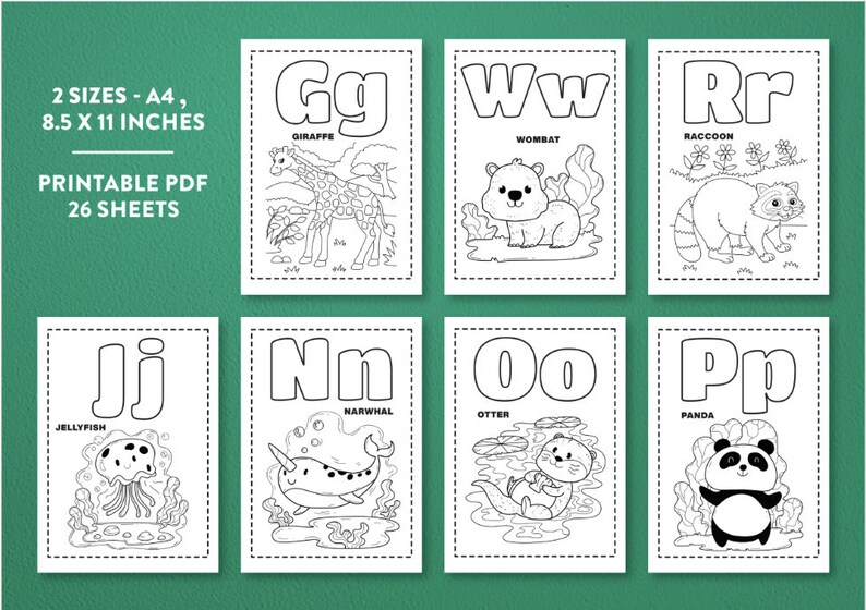 A to Z Printable Alphabet Coloring Pages | Preschool Kindergarten ...