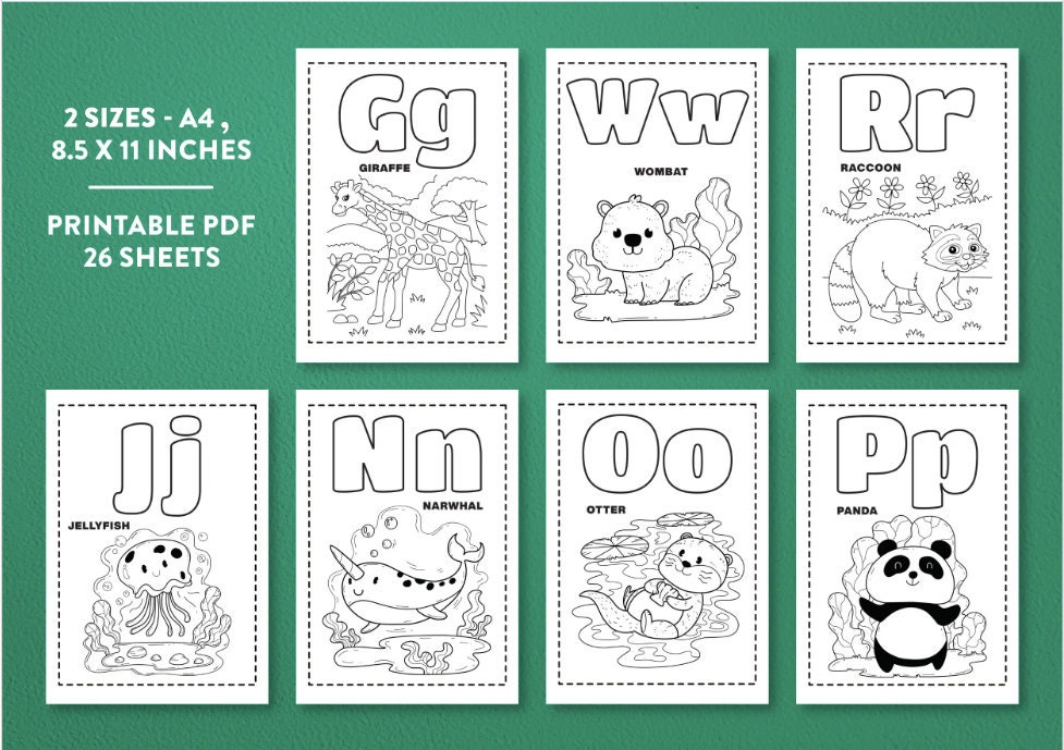 A to Z Printable Alphabet Coloring Pages Preschool Kindergarten ...