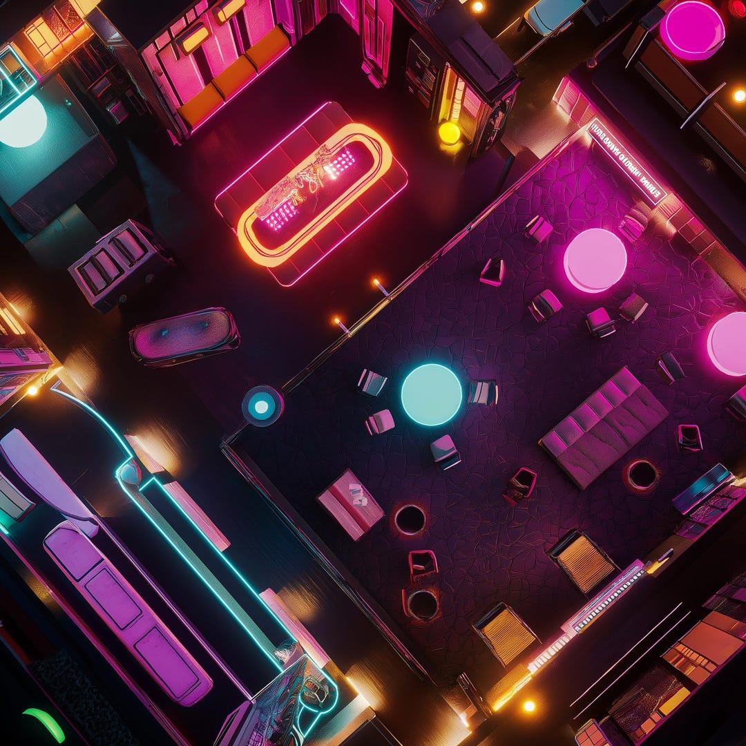 7 Cyberpunk Restaurant RPG Battlemap Bundle – Dnd Digital Maps, Sci-fi ...