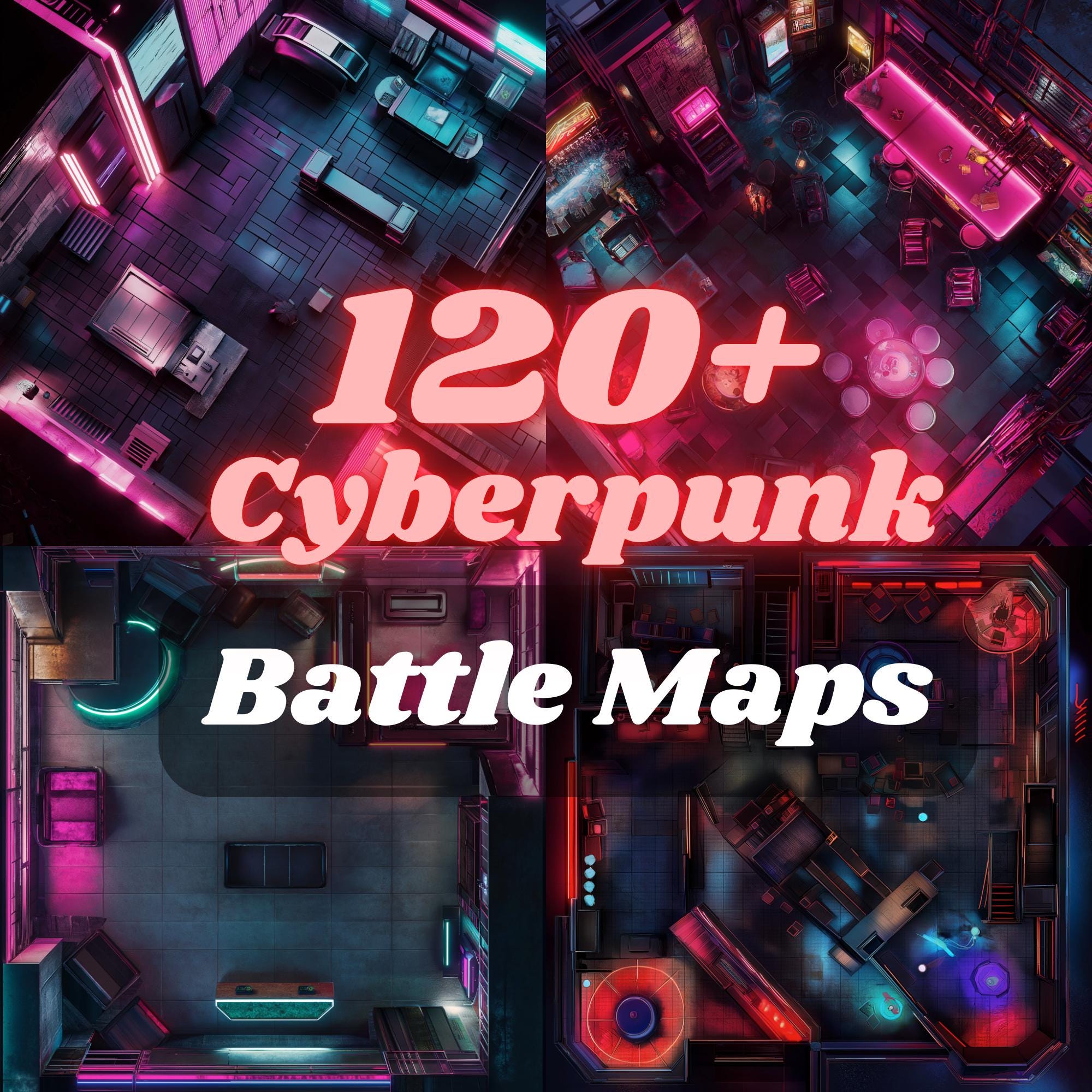 120 Cyberpunk Battlemaps Bundle for Rpg,maps for Dungeons & Dragons ...