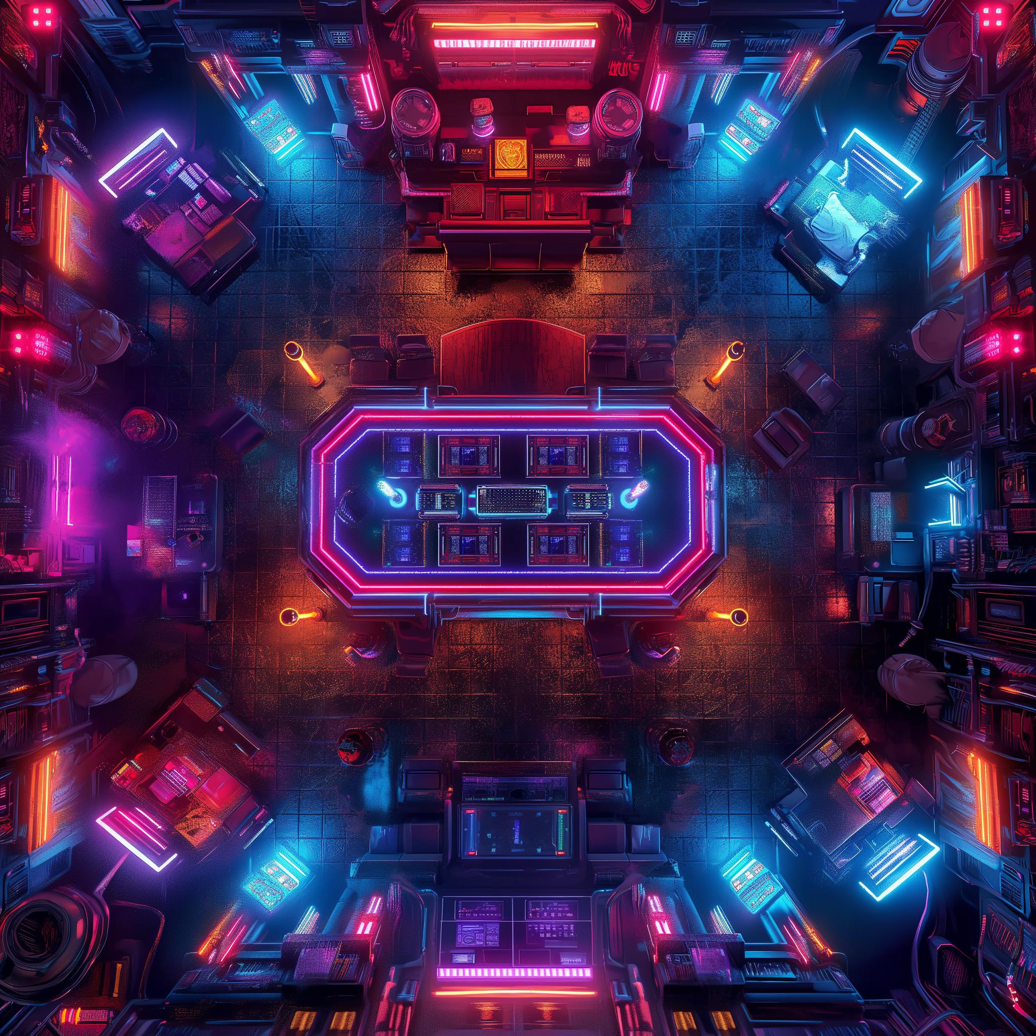 7 Cyberpunk Restaurant RPG Battlemap Bundle – Dnd Digital Maps, Sci-fi ...