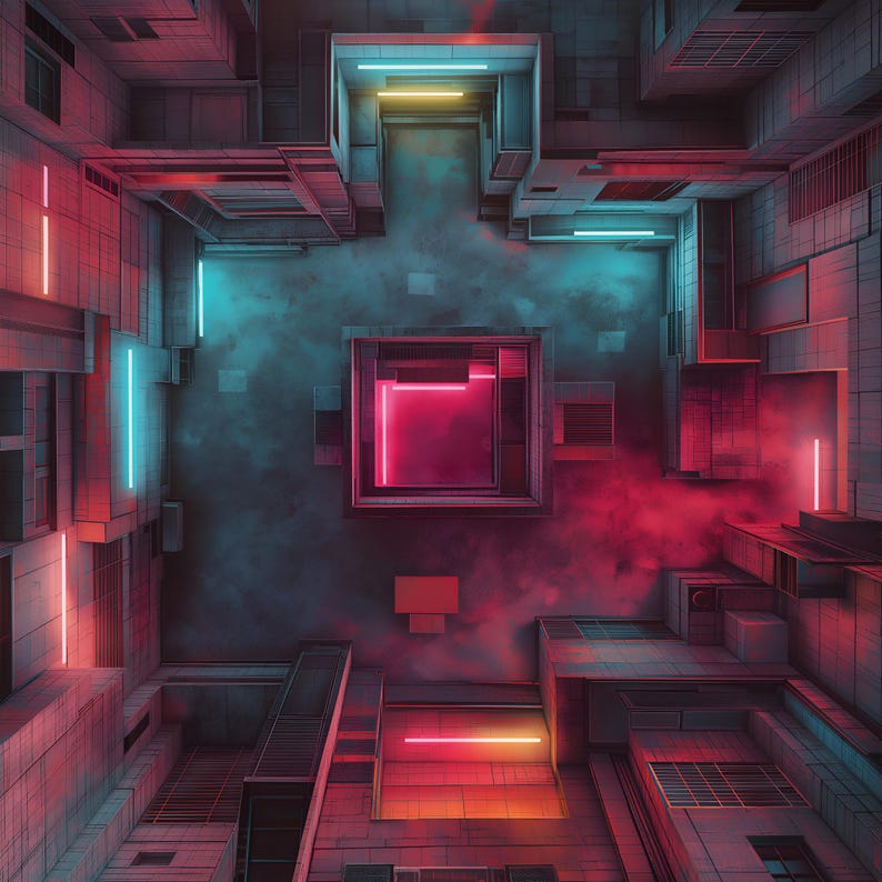 25 Cyberpunk Apartment Complex Battlemaps for Rpg,maps for Dungeons ...