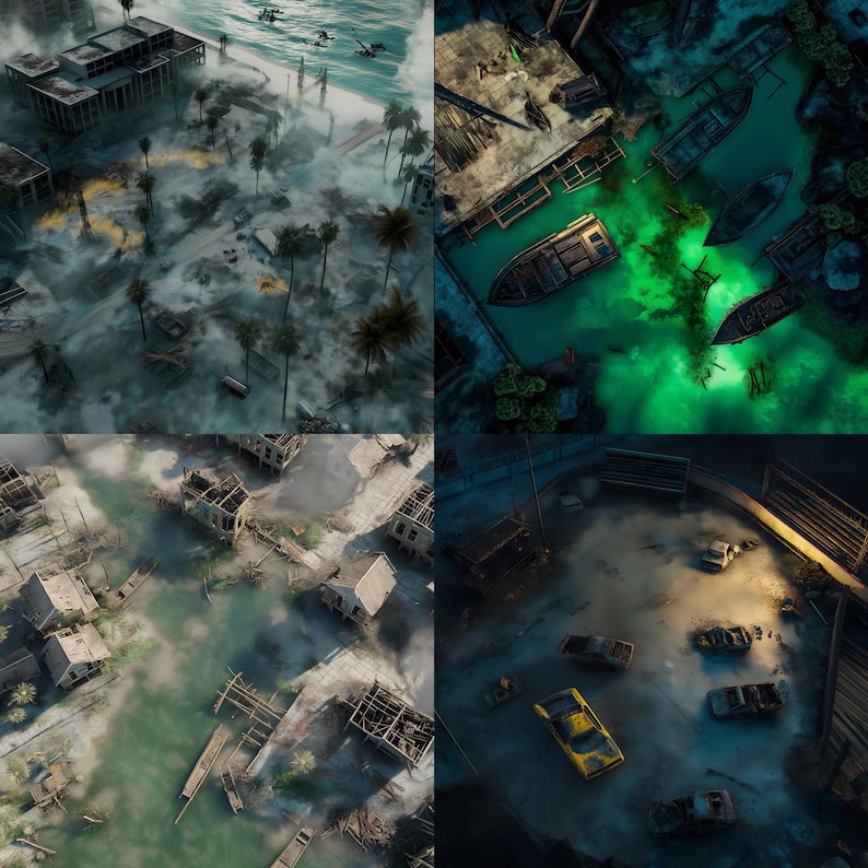 Post Apocalyptic World Battlemaps Bundle for Rpg,maps for Dungeons & Dragons,post Apocalyptic ...