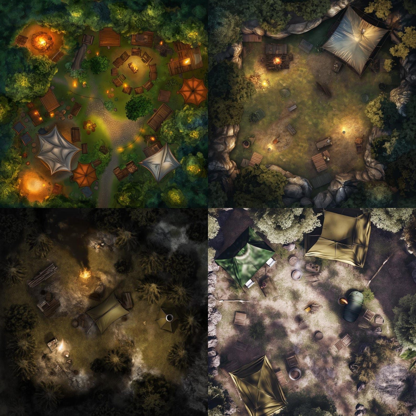Campsite Battlemaps Bundle for Rpg,maps for Dungeons & Dragons, Battle ...