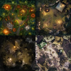 Campsite Battlemaps Bundle for Rpg,maps for Dungeons & Dragons, Battle ...