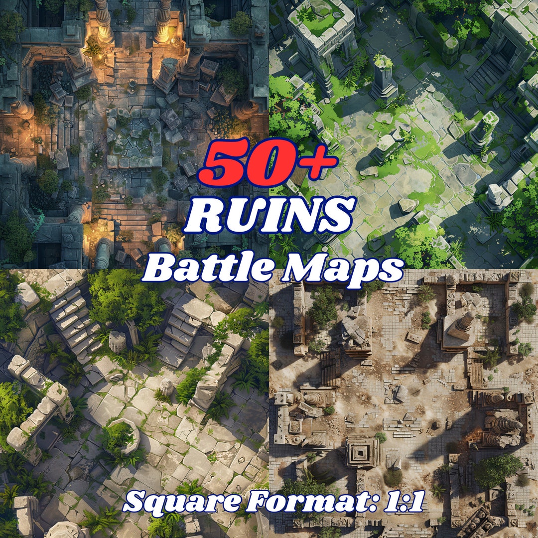 Ruins Battlemaps Bundle for Rpg,detailed Maps for Dungeons & Dragons ...