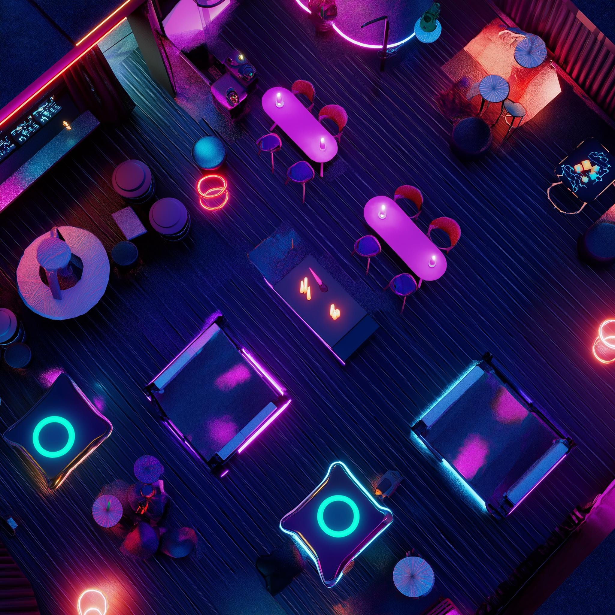 7 Cyberpunk Restaurant RPG Battlemap Bundle – Dnd Digital Maps, Sci-fi ...