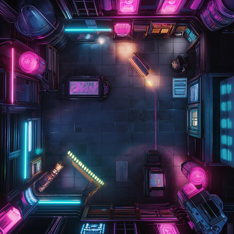 120 Cyberpunk Battlemaps Bundle for Rpg,maps for Dungeons & Dragons ...