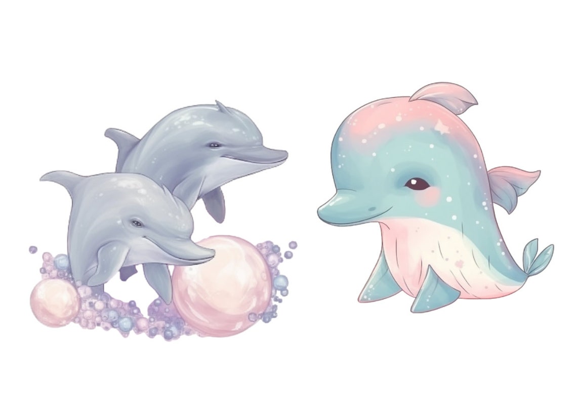 Dolphin Clipart ,pastel Dolphins Clipart,pngtransparent Png,sweet Baby ...